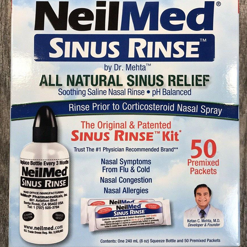 Neilmed Sinus Rinse nasal wash set (1 bottle + 50 sachets of salt ...