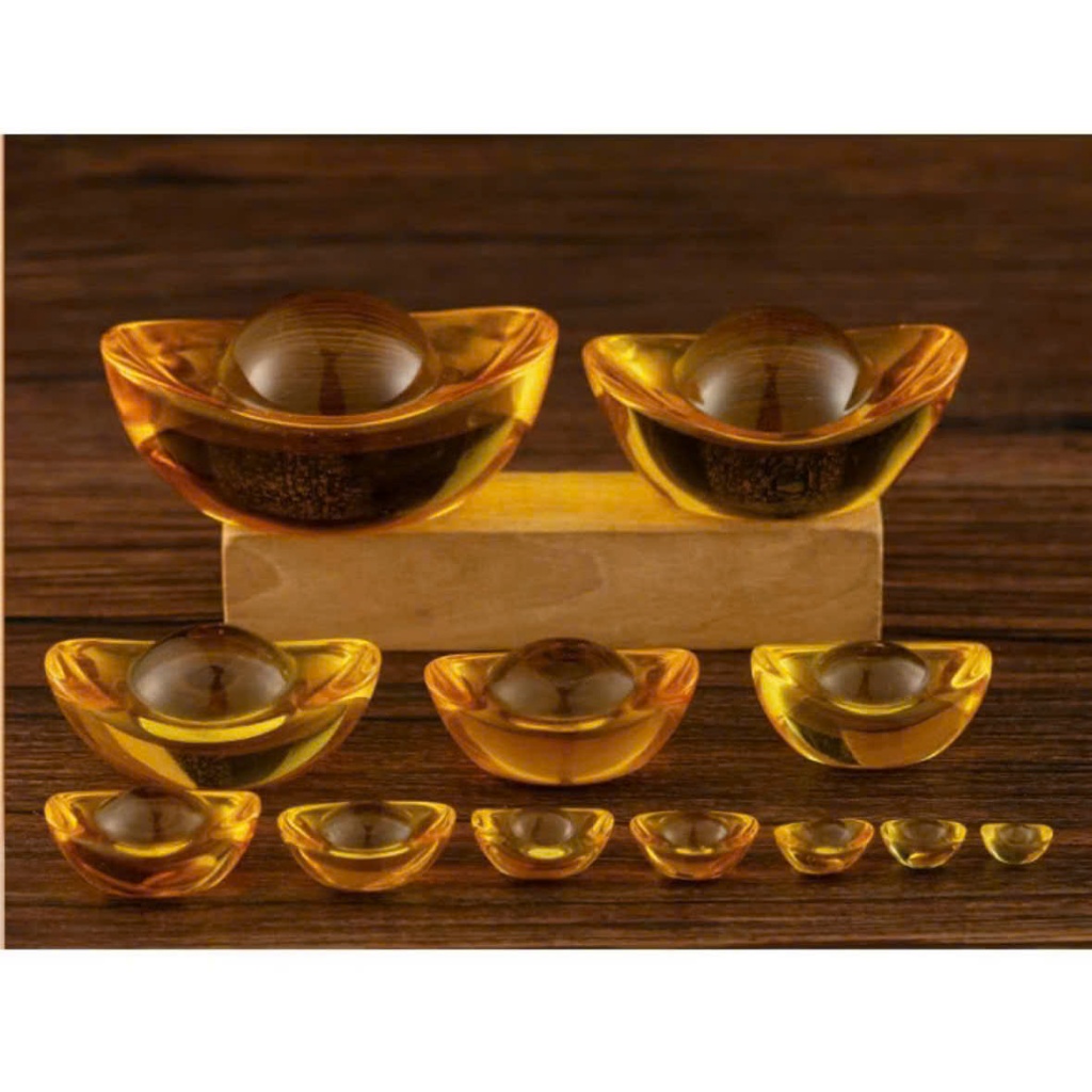 God of Wealth Gold Bar, Feng Shui Crystal Gold Bar, Altar Gold Coin ...