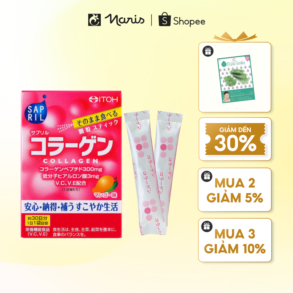 Itoh Mango Flavor Vitamin Collagen Skin Whitening Drink Powder 60g (2g x 30 packs/box) | Shopee ...