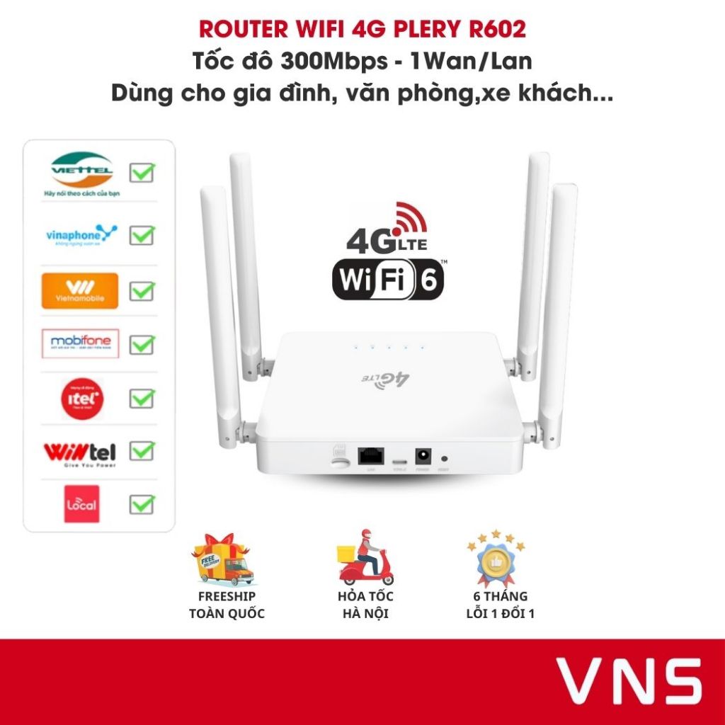 Plery R602 4G WiFi Router 4 Beards WiFi 6 Super Fast - Supports Sim for ...