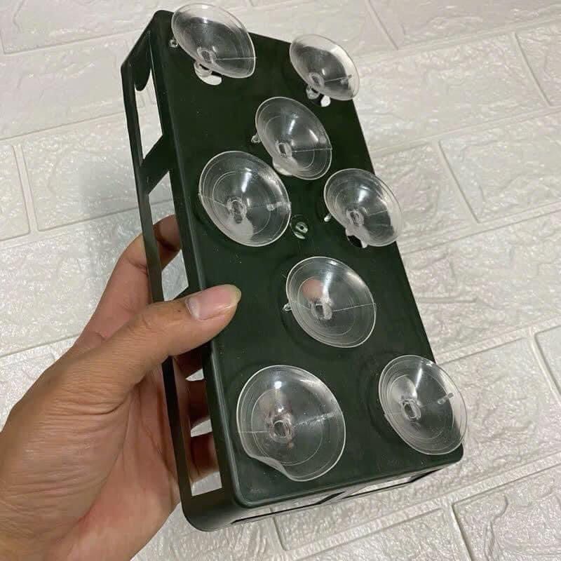 Foam tray with suction cup attached to a 1 tablet and half 1/2 tablet ...