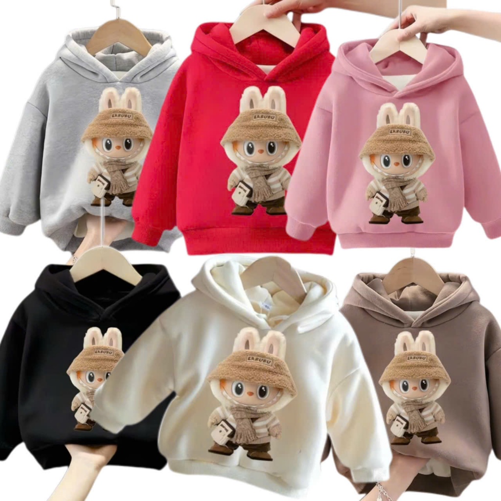 Hoodie sweatshirt for boys and girls 14-45kg LABUBU SCARF model. Warm ...