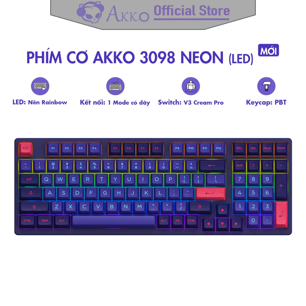 Akko 3098 NEON Mechanical Keyboard - Genuine Product | Shopee Malaysia