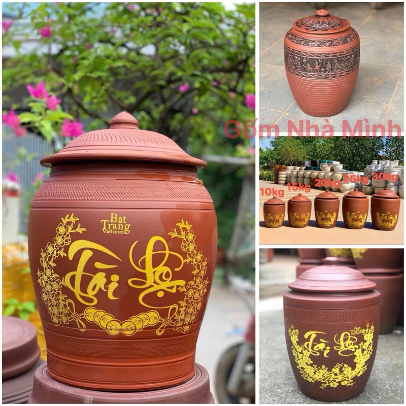 Rice jar, Tai Loc rice jar, high quality Bat Trang ceramic rice jar ...