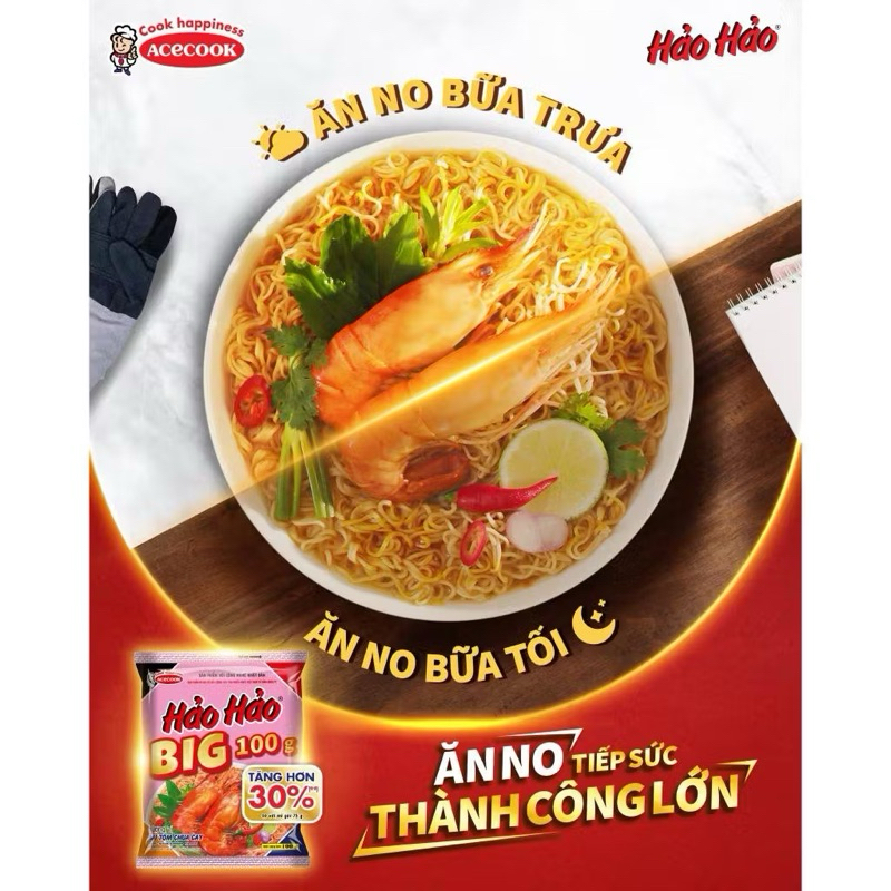 Combo Hao Hao Instant Noodles with Spicy and Sour Shrimp Big 100 packs of 100g | Shopee Malaysia