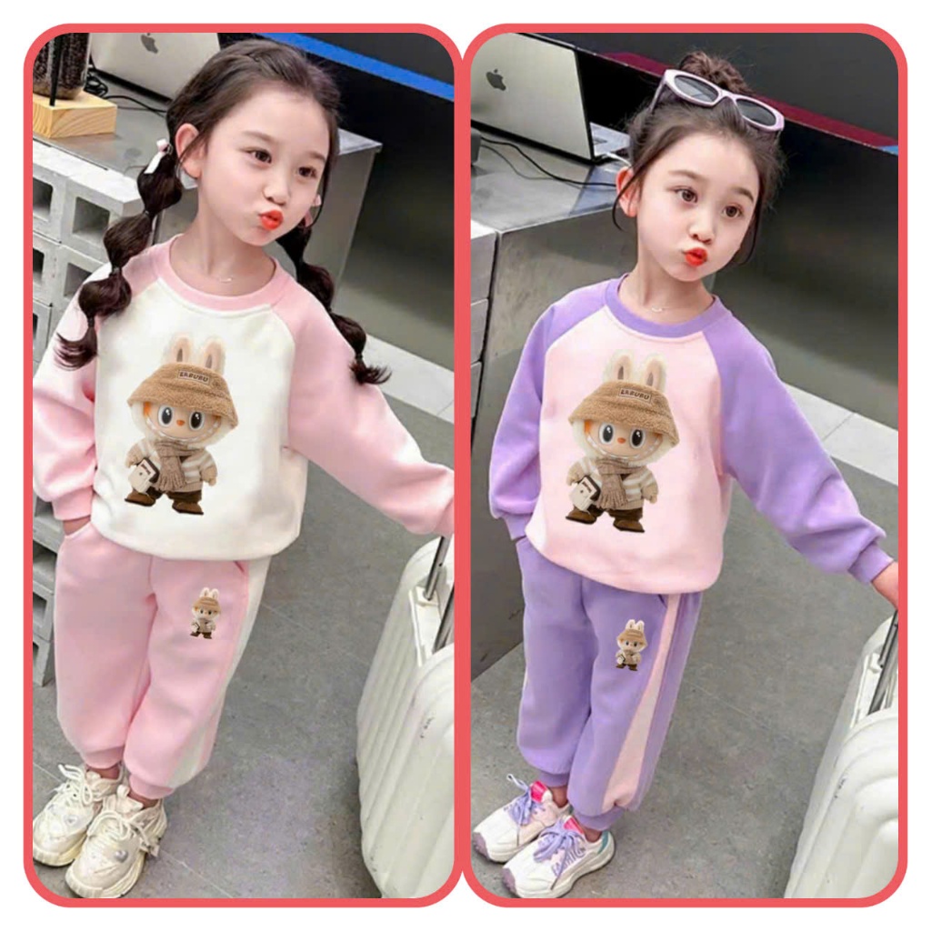 Labubu Set for girls, long-sleeved autumn-winter clothes for girls from ...