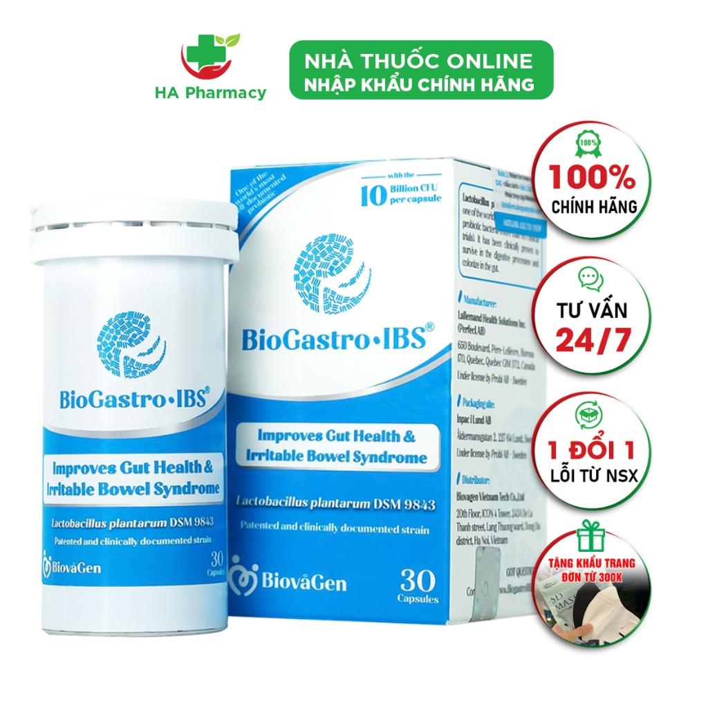 Biogastro IBS Swedish probiotic improves irritable bowel syndrome and spastic colitis (box of 30 ...