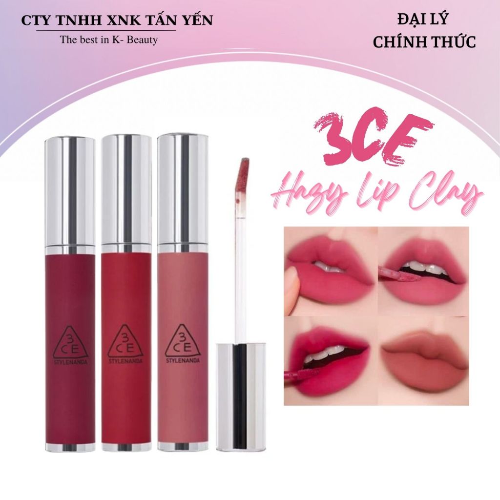 3ce Hazy Lip Clay 4g (Whip Red - Hipamine - Type Girl - Plum Pudding ...