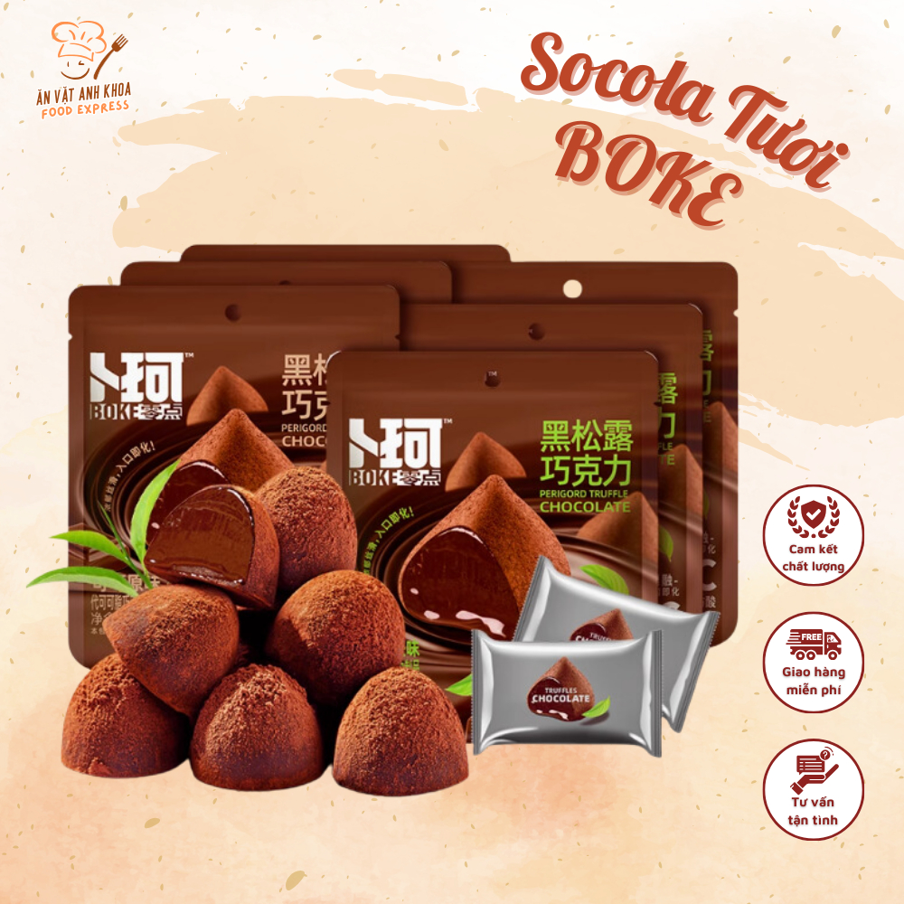Pure BOKE fresh chocolate mushroom shape with Macha flavor / Perigord truffle chocolate with ...