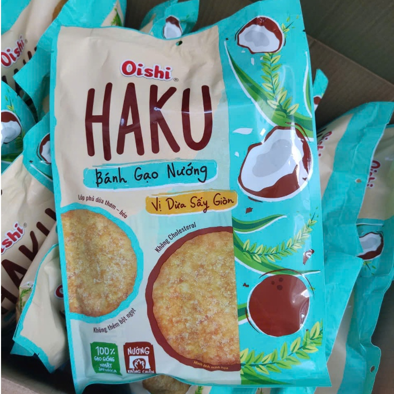 Haku Oishi Crispy Coconut Flavored Grilled Rice Cakes 136g Bag (16 ...