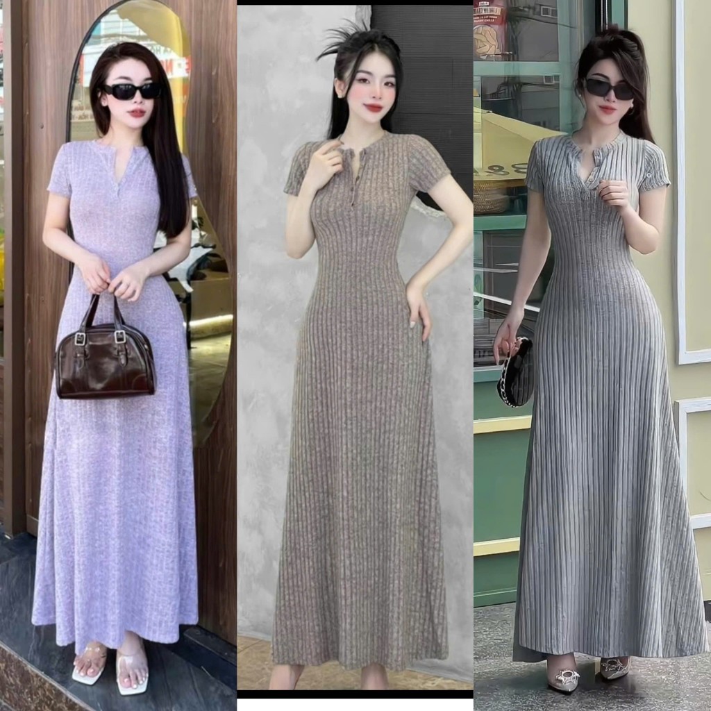 Knitted WOOL BODY DRESS WITH SHORT SLEEVES M6 | Shopee Malaysia