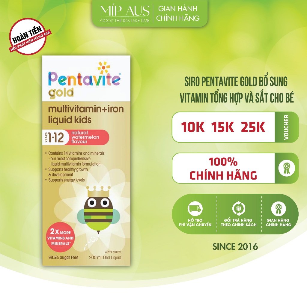 Pentavite Syrup Multivitamin and Iron Supplement for Children to ...