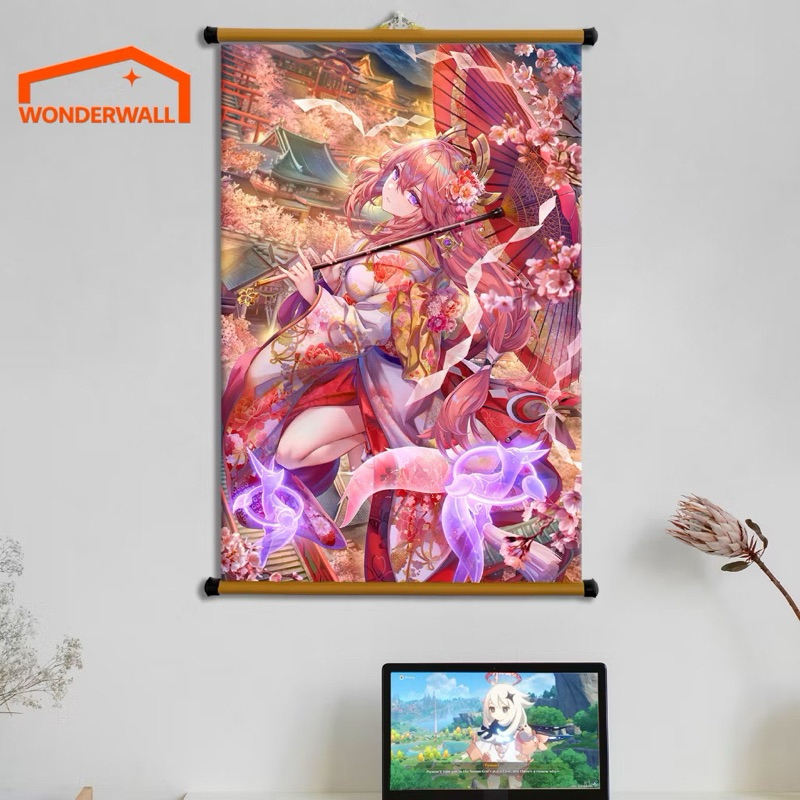 Wall Decor Fabric Poster - Genshin Impact (Yae Miko - Raiden Shogun ...