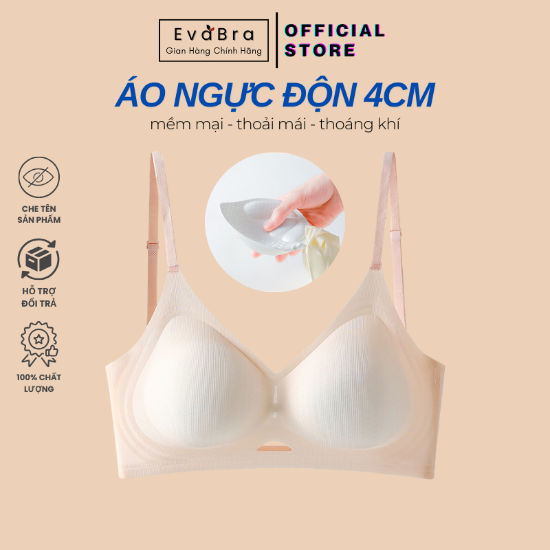 Evabra 9736 4cm Thick Padded Rimless Bra with Breast Enhancement and ...