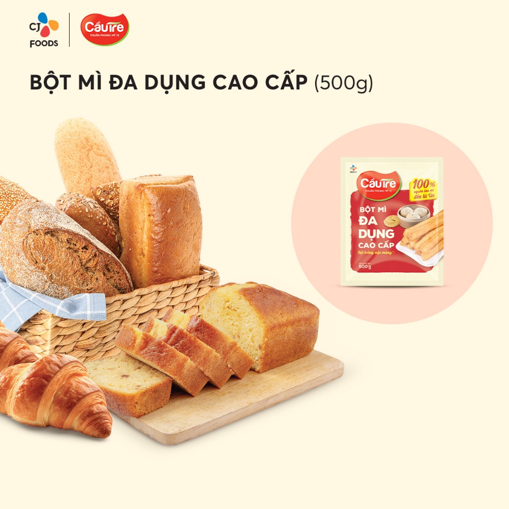 Cau Tre premium all-purpose flour 500g pack (smooth white flour with ...