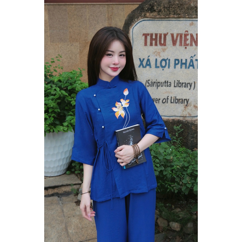 Set of Dharma Clothes for Going to the Temple with Chinese Collar and ...