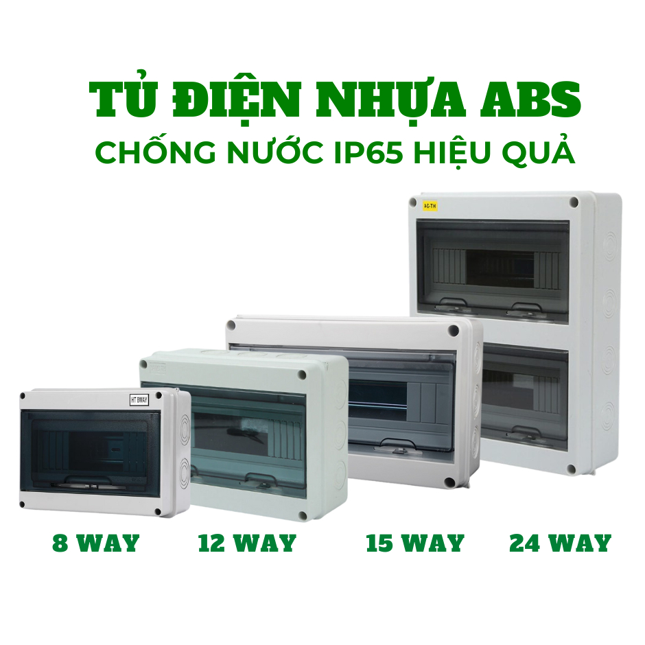 Waterproof ABS plastic electrical cabinet 8 - 12 - 15 - 24 modules ...