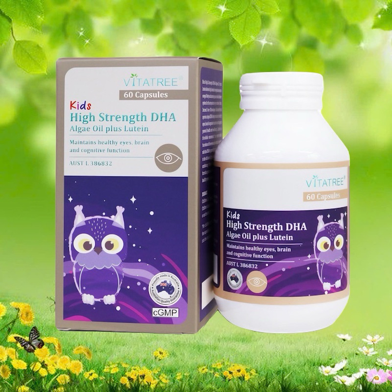 Vitatree Kids Strength DHA Algae Oil plus Lutein Pills, box of 60 pills ...