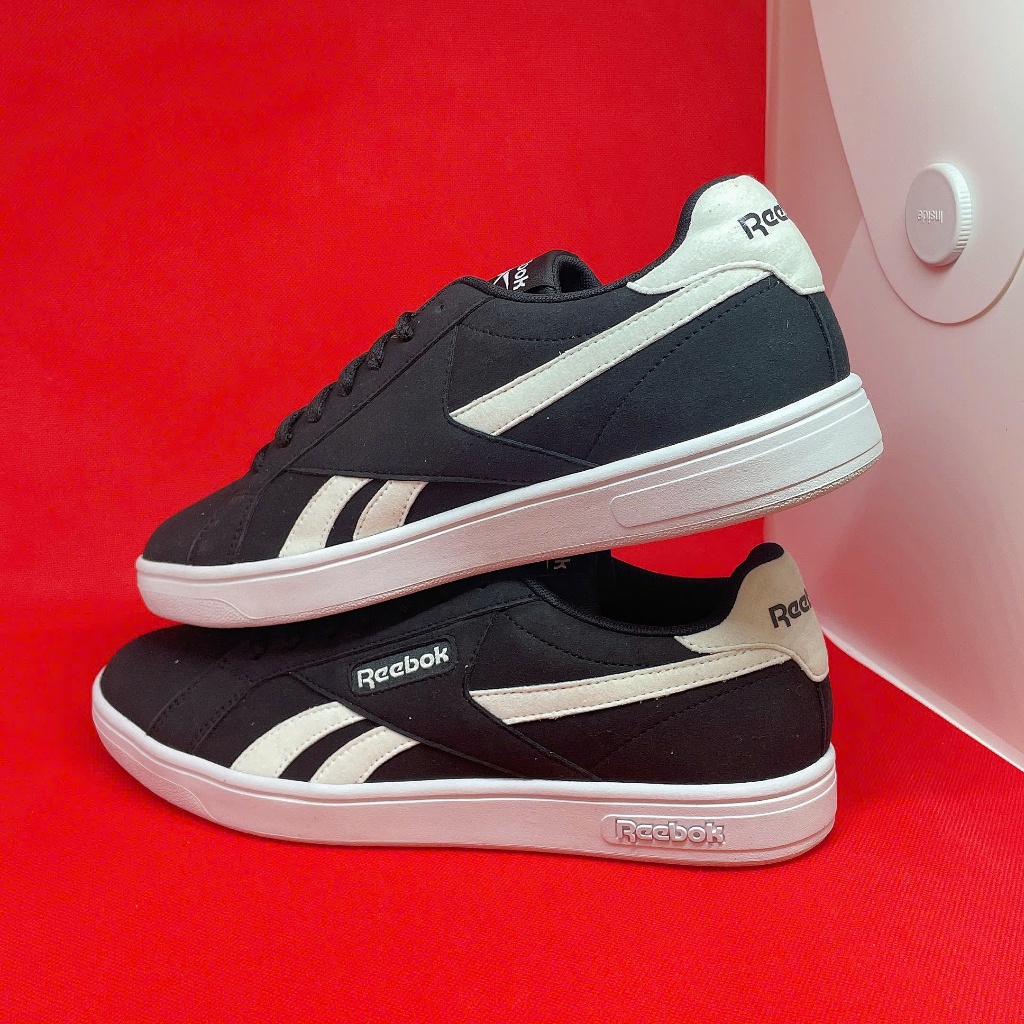 [Genuine] Reebok Shoes - Flat Sole - Black Cream Sole (6355) | Shopee ...
