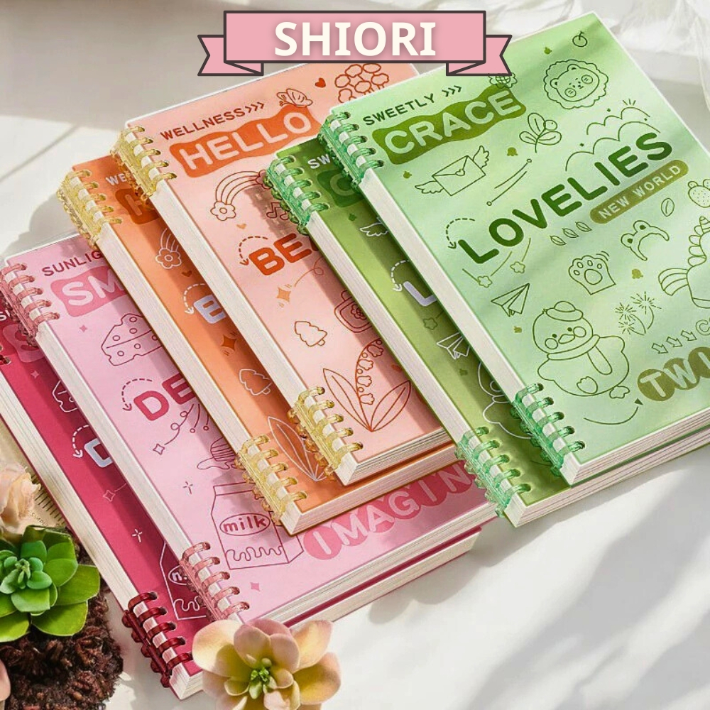 Notebook cover B5 A5 120 pages of SHIORI Pastel checkered paper - easy ...