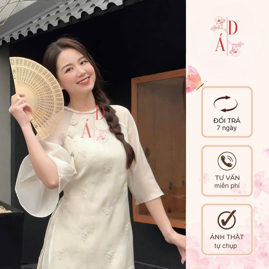 Innovative Ao Dai Model CNY Embroidered with super pretty design and ...