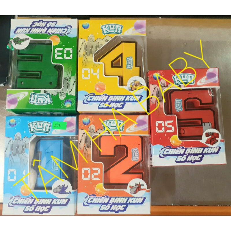 [ Complete set of 5 assembled numbers ] Warrior Kun Arithmetic 1-2-3-4 ...