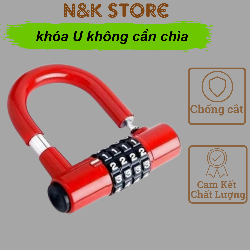 Keyless 4-digit U-shaped lock, effective anti-theft HD U-shaped lock ...