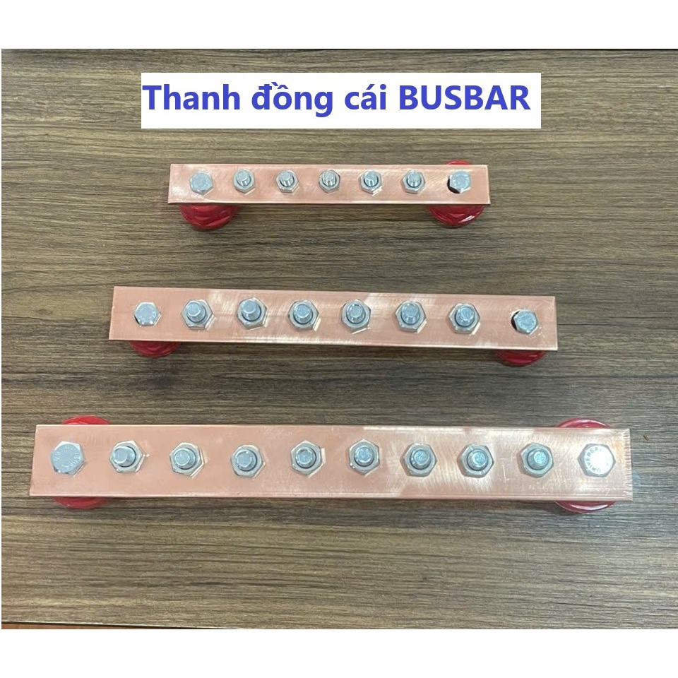 Red Copper PE busbar grounding board with screws and ceramic support ...
