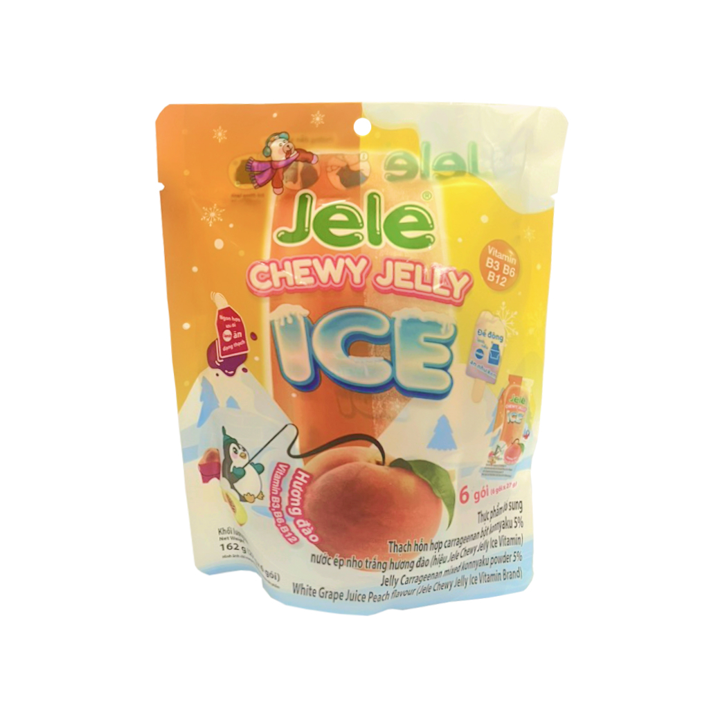 Jele Peach Flavored Chewy Jelly Ice 162g pack (6 packs x 27g) | Shopee ...