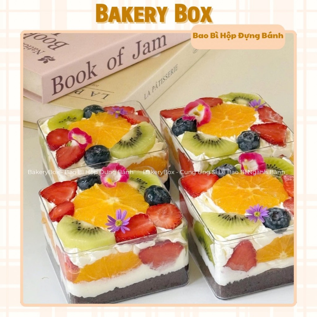 20 450ml Square Mica Boxes for Cold Cookies, Tiramisu, Mica Boxes for ...