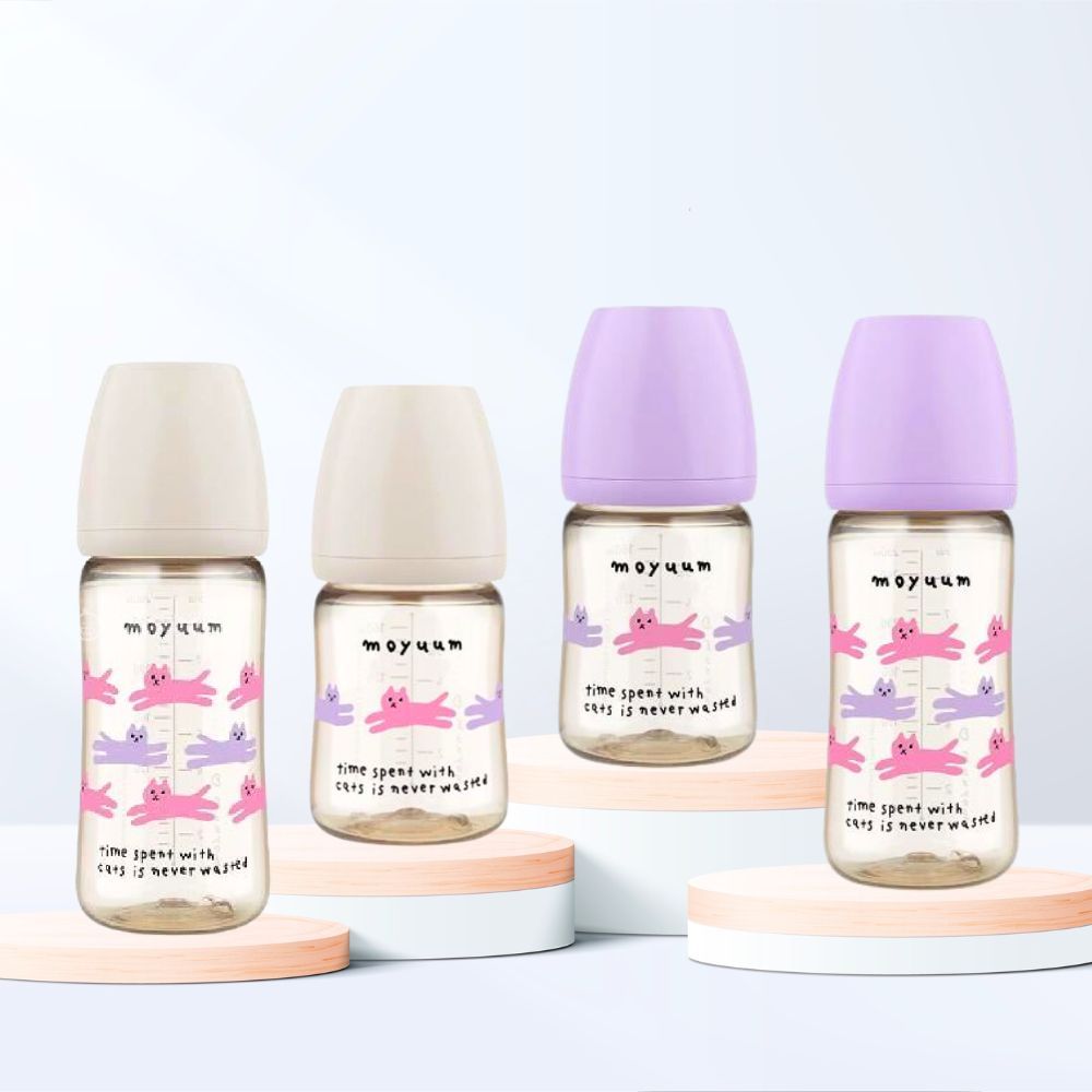 Genuine Moyuum Purple Cat, Cat Ghi milk bottle version 2024 170ml/270ml ...