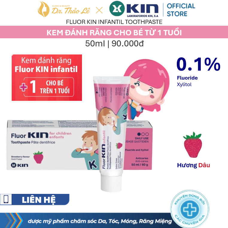 Fluor KIN Infantil Toothpaste for Children from 1 Year Old - Prevents ...