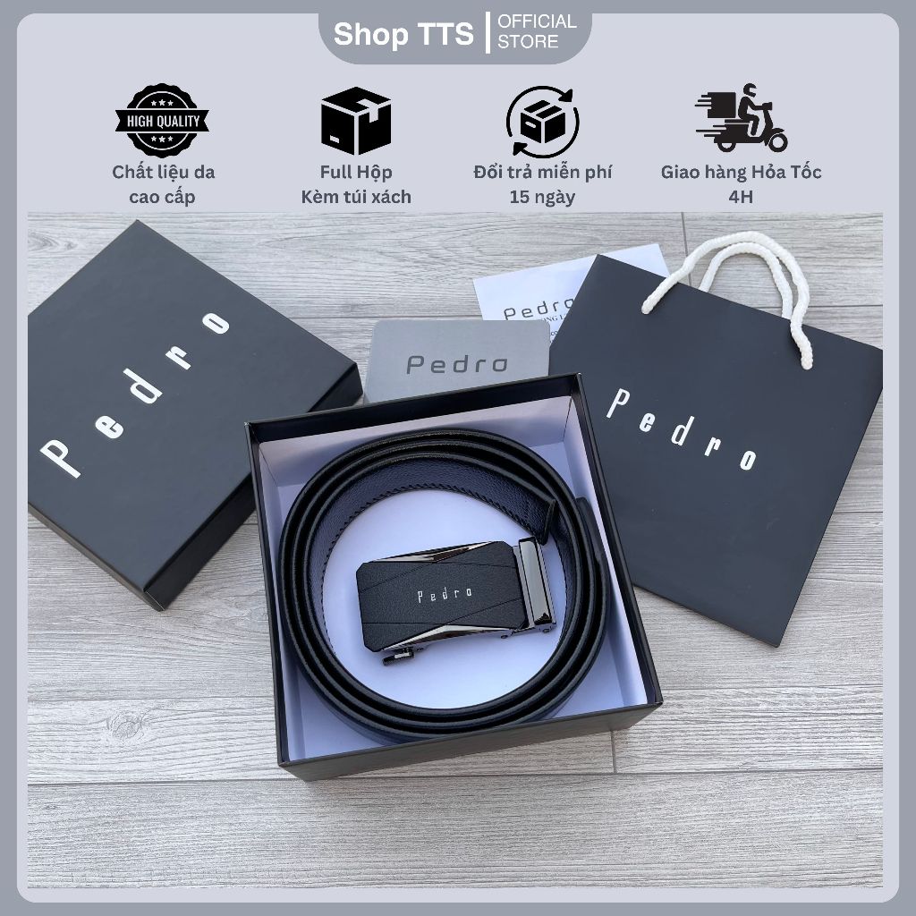 Pedro Men's Leather Belt Full Box With Paper Handbag | Shopee Malaysia