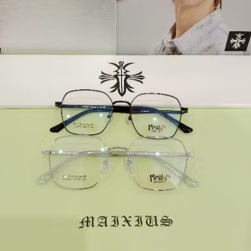 Titanium eyeglass frames with square plastic-coated temples | Shopee ...