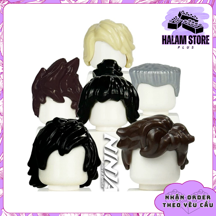 Ninjago minifigures hair assembly toy accessories - Set of 6 ninja ...