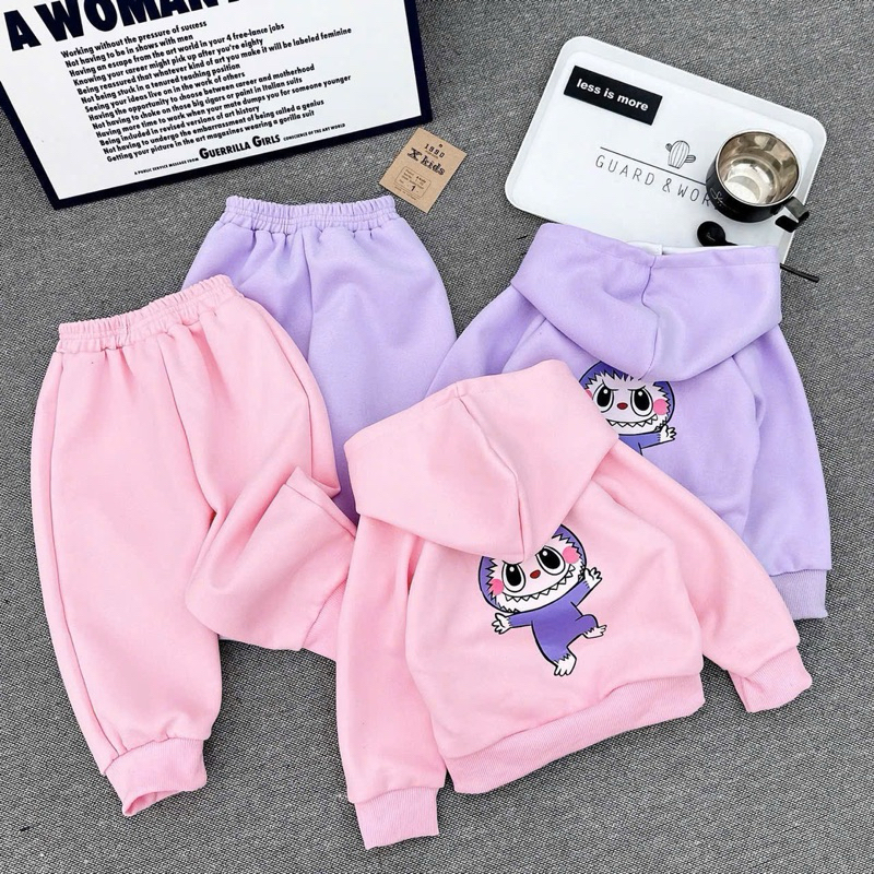 (discharged) Autumn-winter felt set for girls with labubu print ...