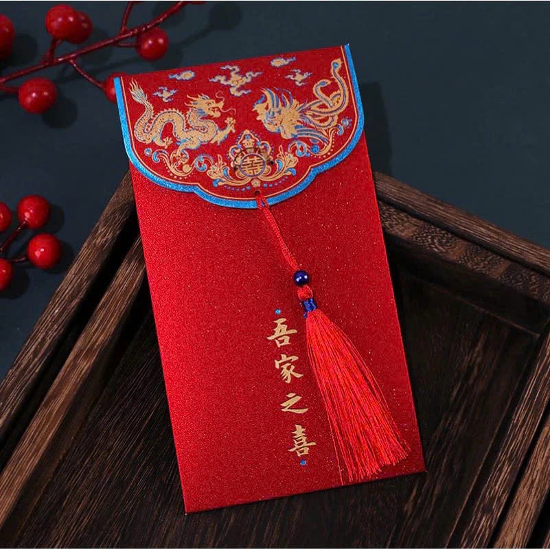 Red lucky money covered with velvet, covered with thick glitter, CNY ...