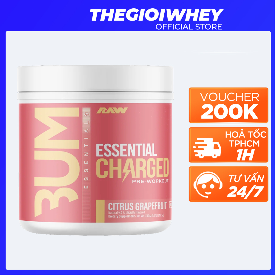 Cbum Essential Charged Chris Bumstead Pre workout (25 uses) Increases ...