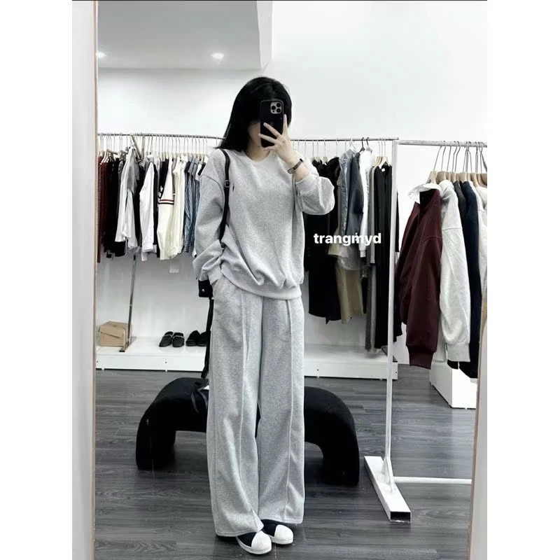 Unisex fleece set, autumn-winter fleece set, long-sleeved horse ...