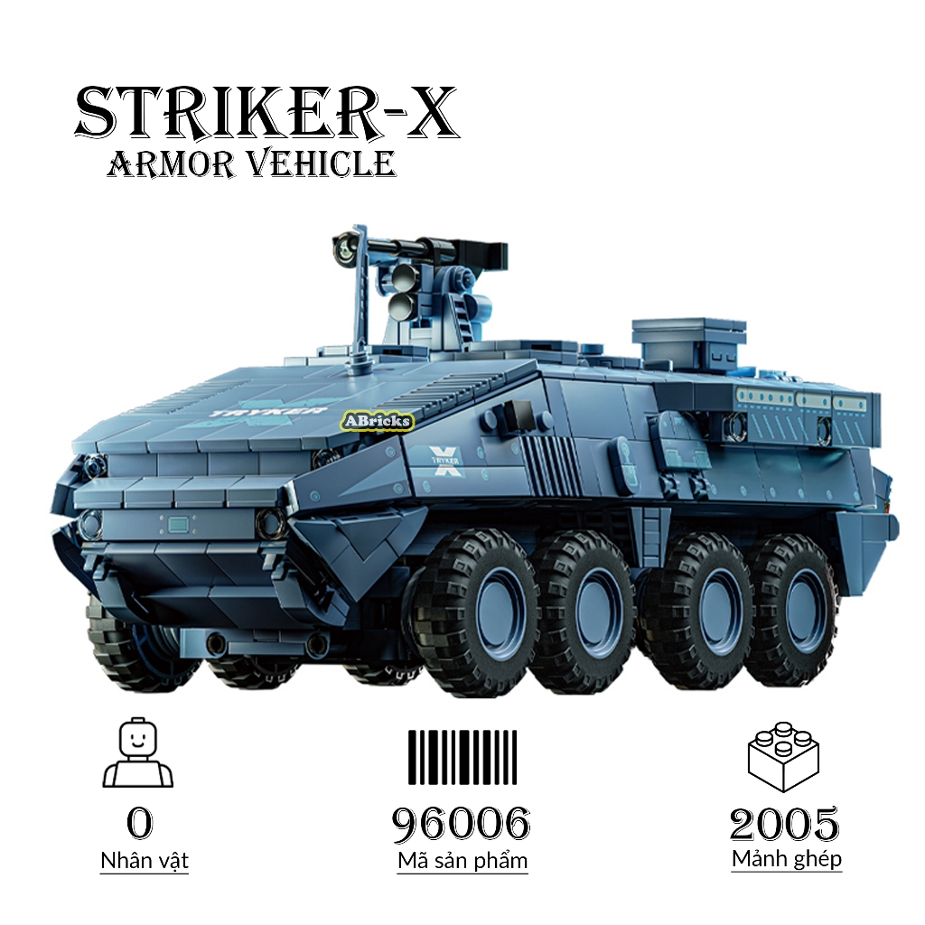Striker X Armored Vehicle Model, 12GO 96006 Battle Army Vehicle, Smart ...