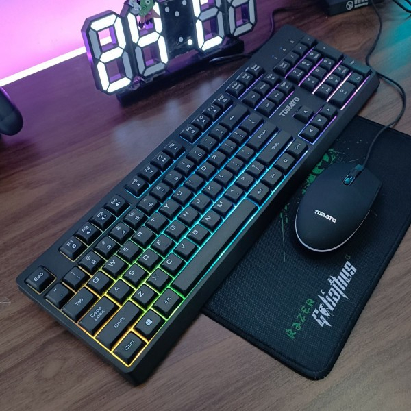 Tomato S100 RGB BLACK FAKE MECHANICAL KEYBOARD AND MOUSE COMBO | Shopee ...