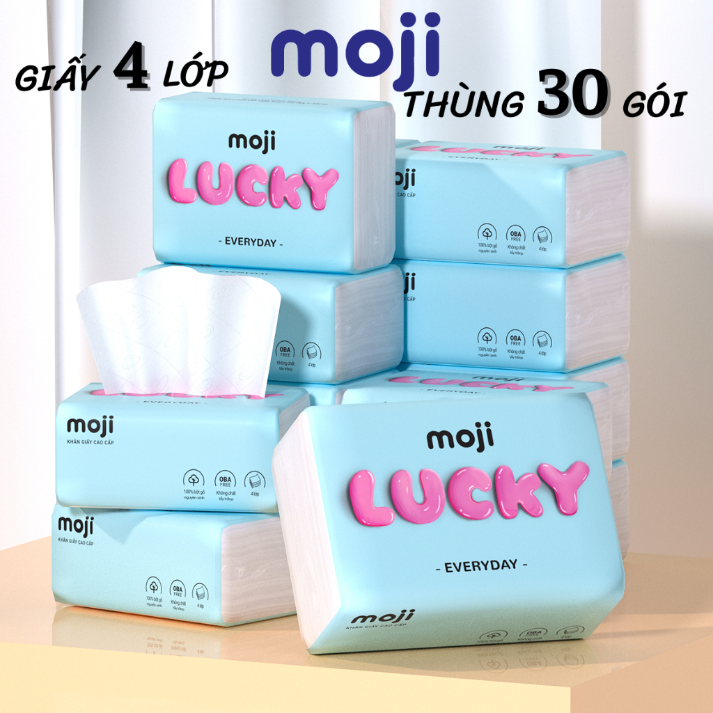 Carton of 30 packs of MOJI 4-layer tissue paper, thick, soft tissue ...