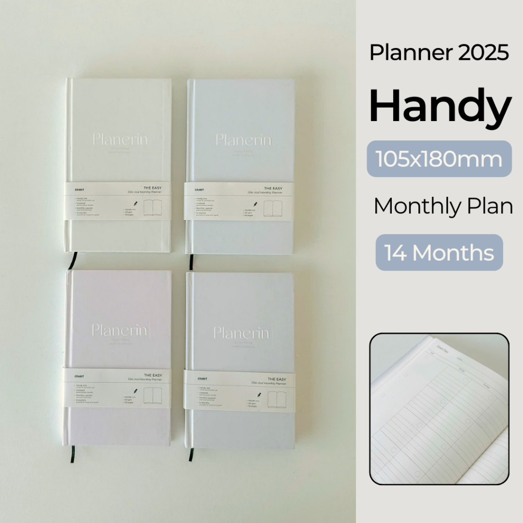 Planner calendar book 2025 size Handy 14 month Planner Crabit Planerin ...