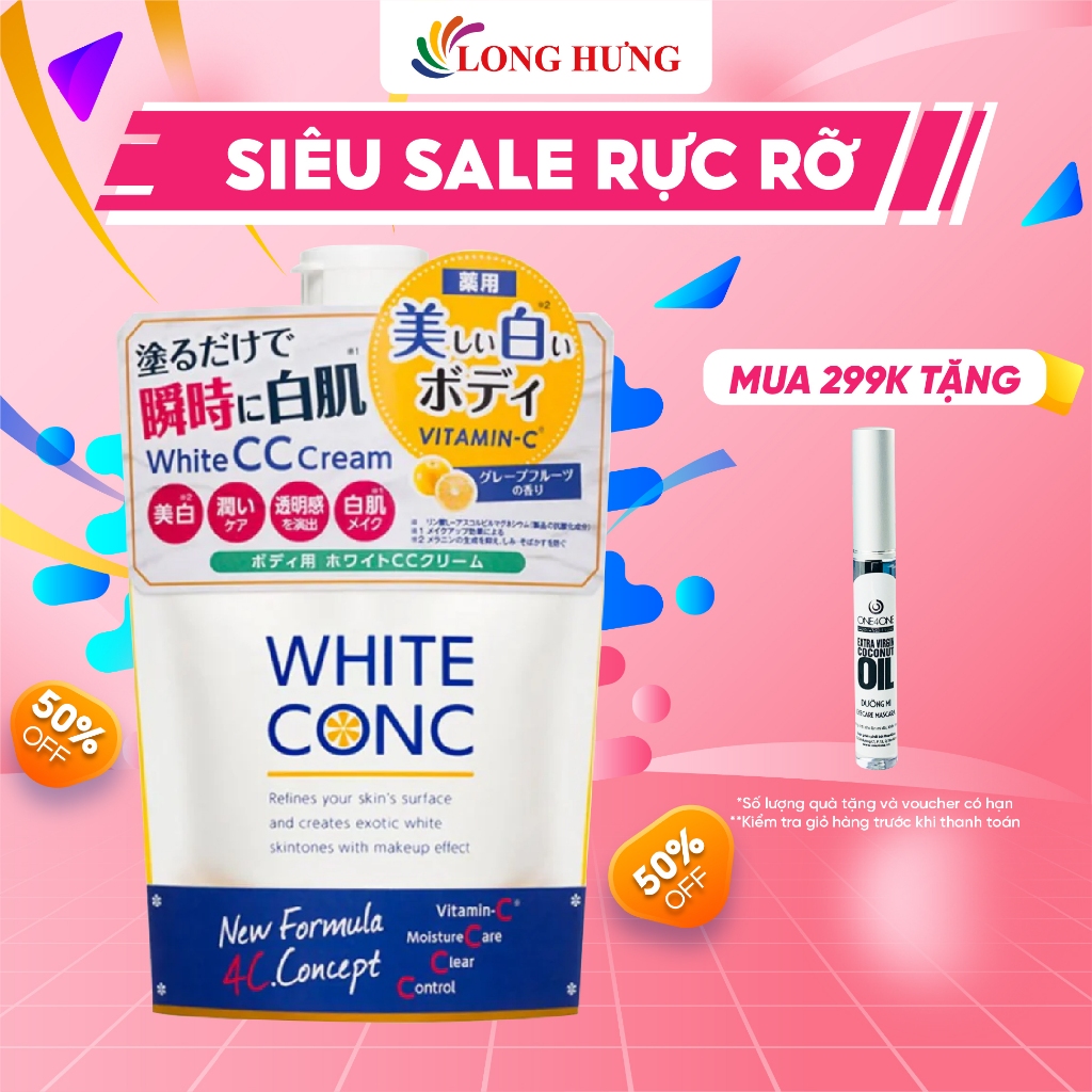 White Conc White CC Cream C II body whitening Cream (200g) | Shopee ...