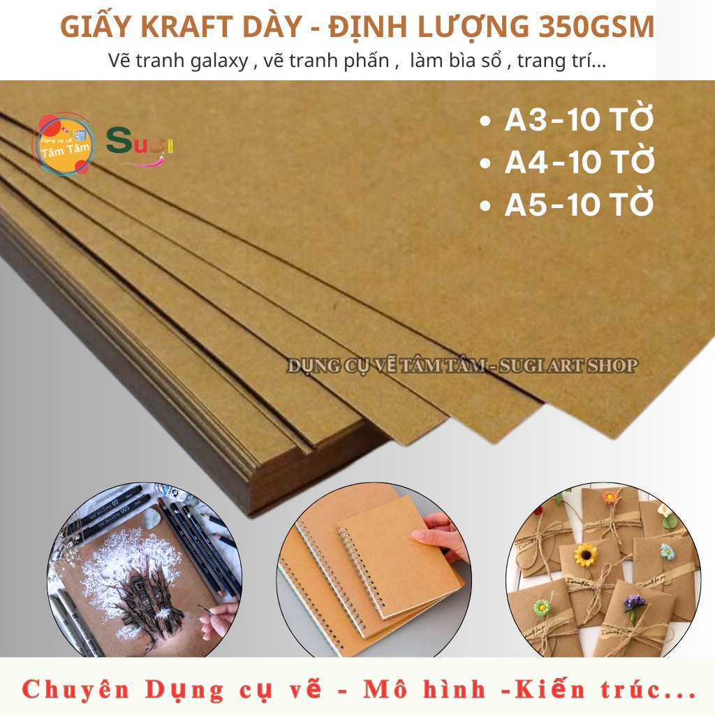 [ Tam TAM ] Kraft Paper 350gsm - A5 / A4 /A3 - LOTS OF 10 SHEETS, Craft ...