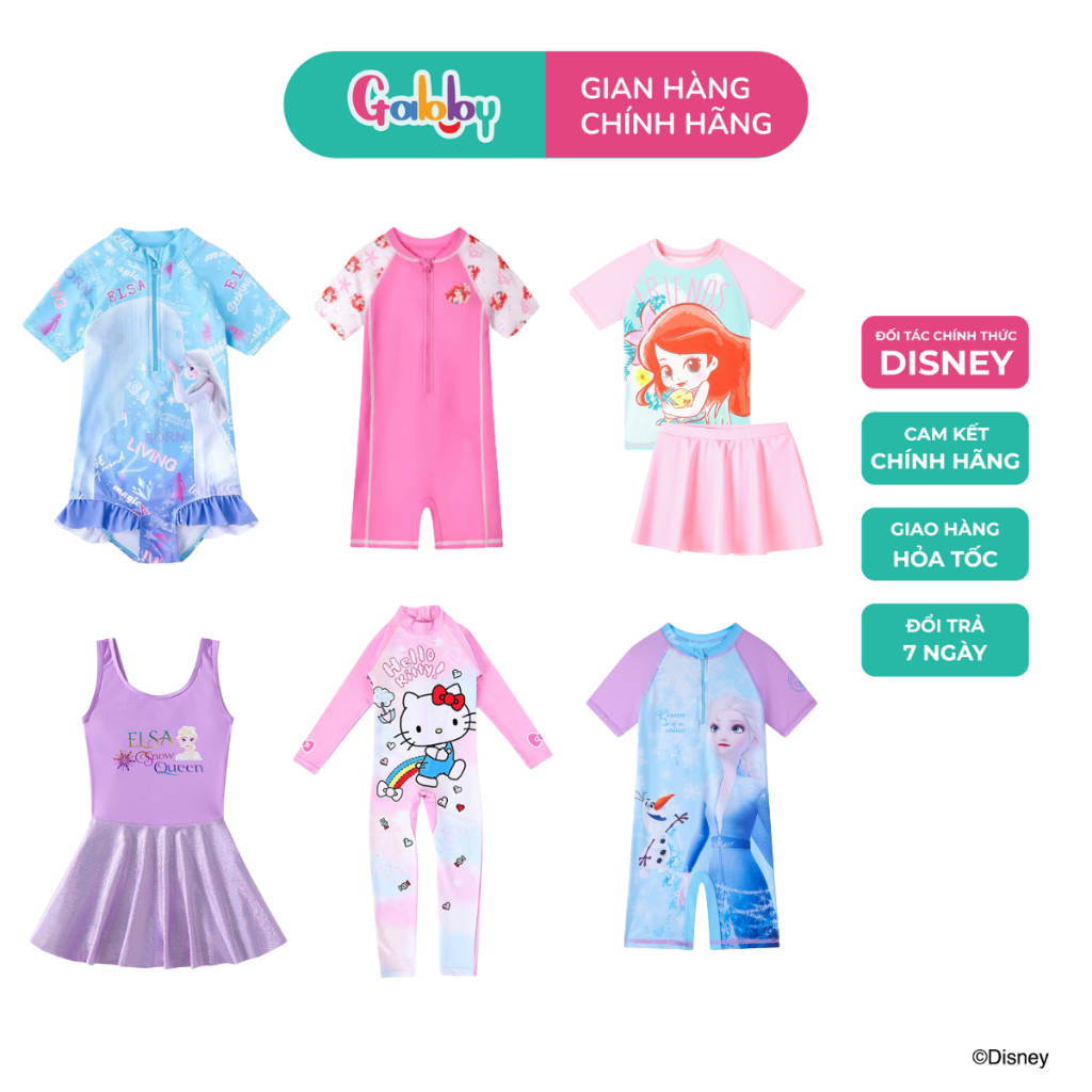 Girls Swimsuits with Disney Characters Elsa, Ariel, Hello Kitty in Many ...