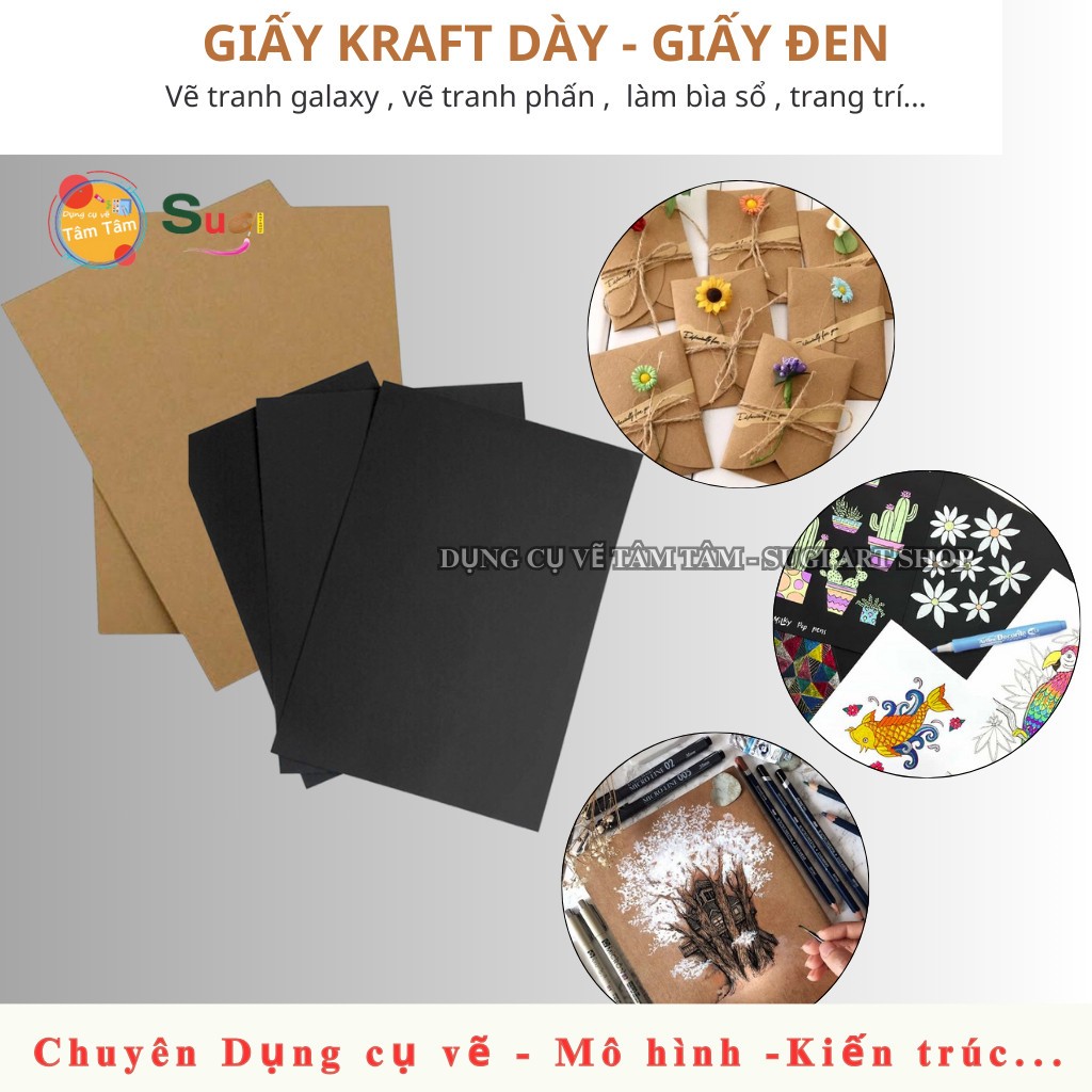 Black paper, Kraft paper - stack of 5 A5 sheets | Shopee Malaysia