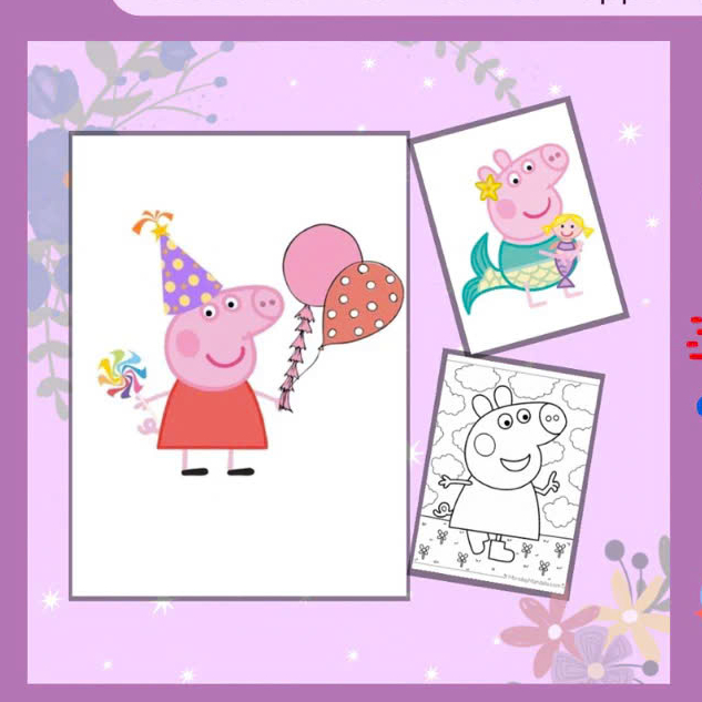 Peppa Pig Coloring Pages 80gsm Paper Can Color Watercolor for Children ...