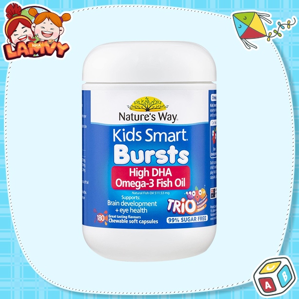 High dose DHA Kids Smart Omega 3 Fish Oil High DHA TRiO Nature's Way ...