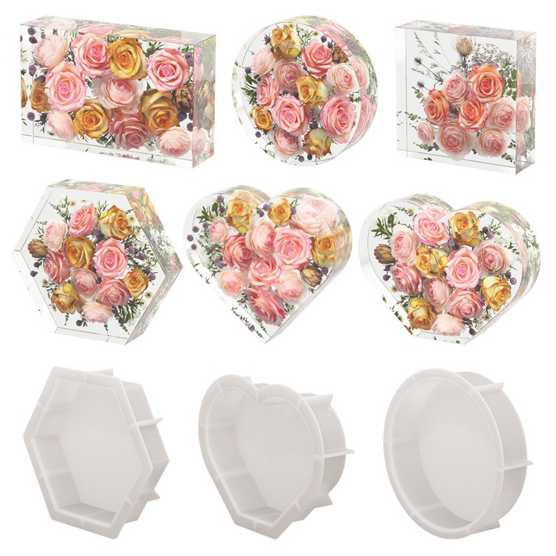 Silicone mold for casting resin blocks to create flower paintings/book ...